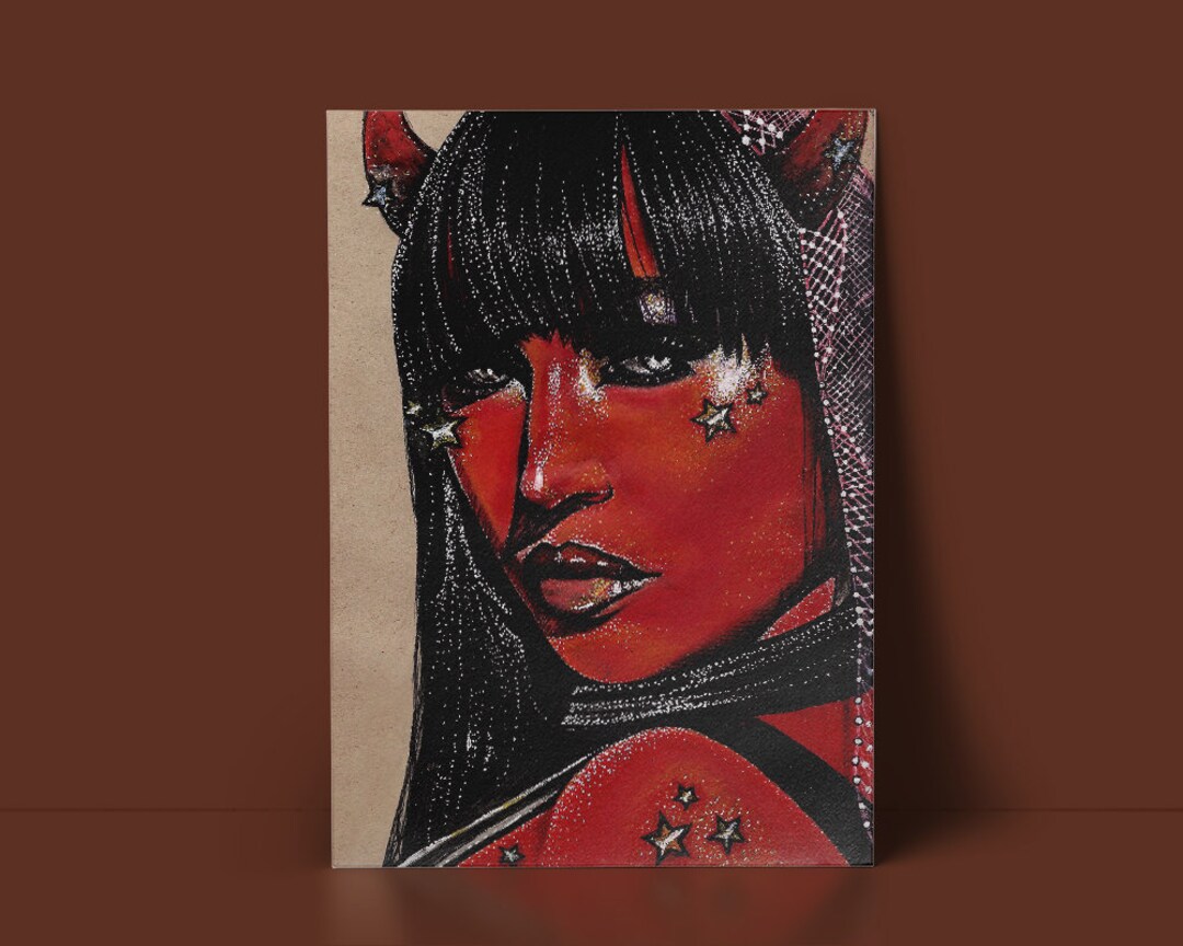 Red She Devil Art Print She Devil Portrait Devil's Bride - Etsy