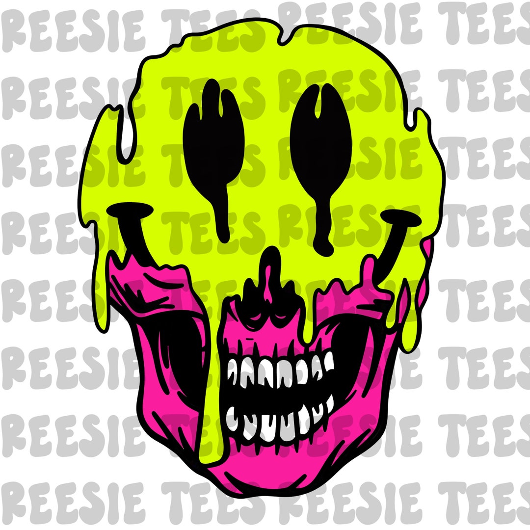 Trippy Drippy Skull Png for Sublimation, Tshirt Designs, Instant ...