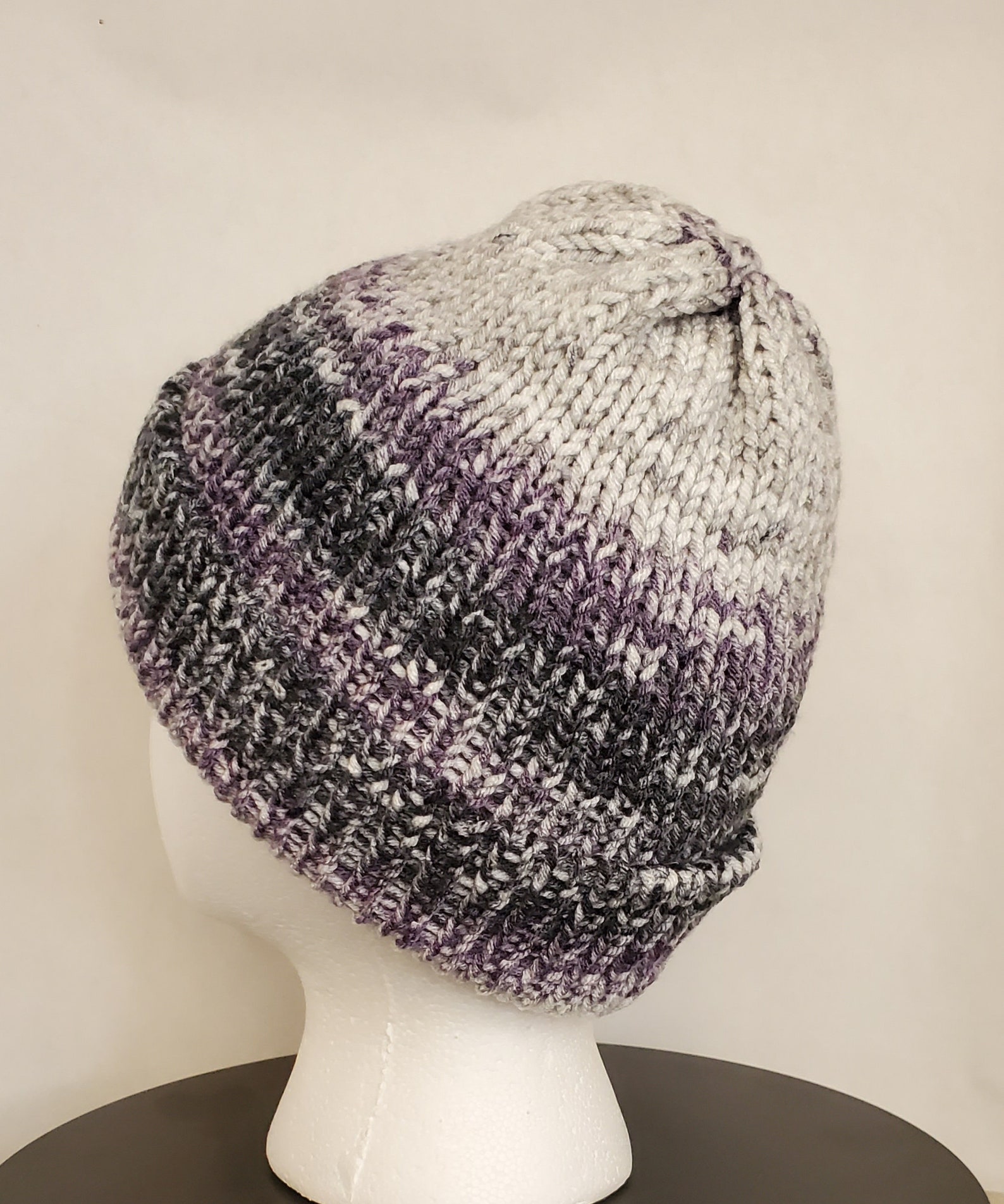 Small Winter Hat Reversible Knit Hat Unisex Beanie Slouchy Ski Hat in ...