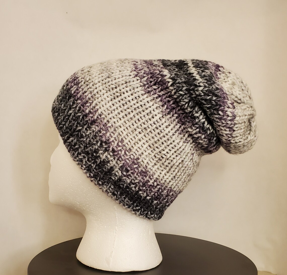 Small Winter Hat Reversible Knit Hat Unisex Beanie Slouchy Ski Hat in ...