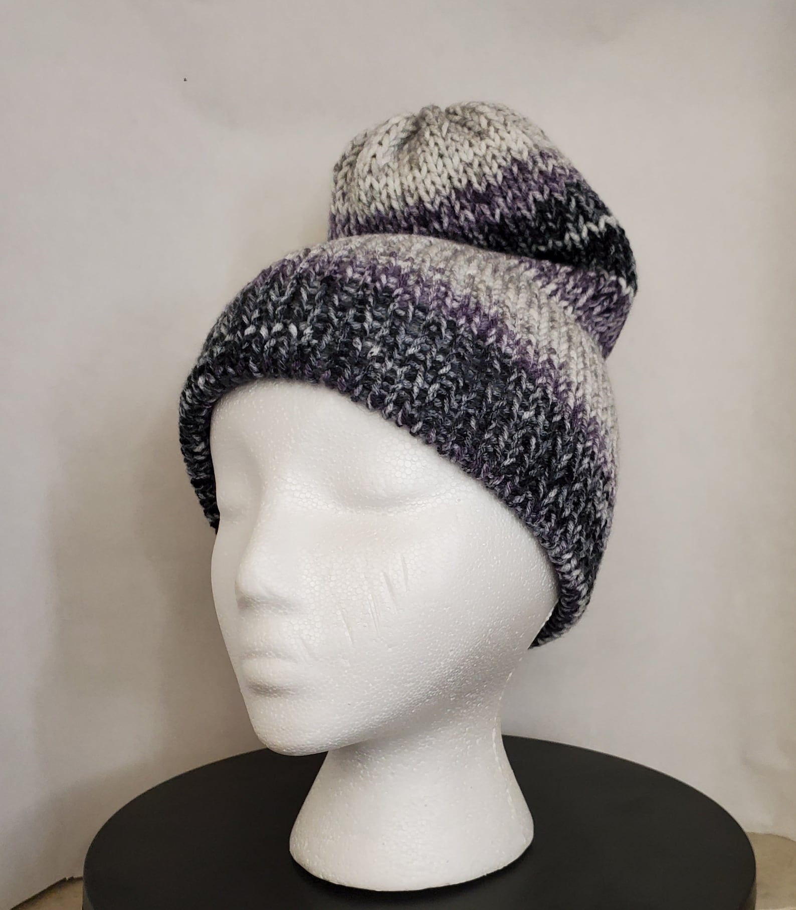 Small Winter Hat Reversible Knit Hat Unisex Beanie Slouchy Ski Hat in ...