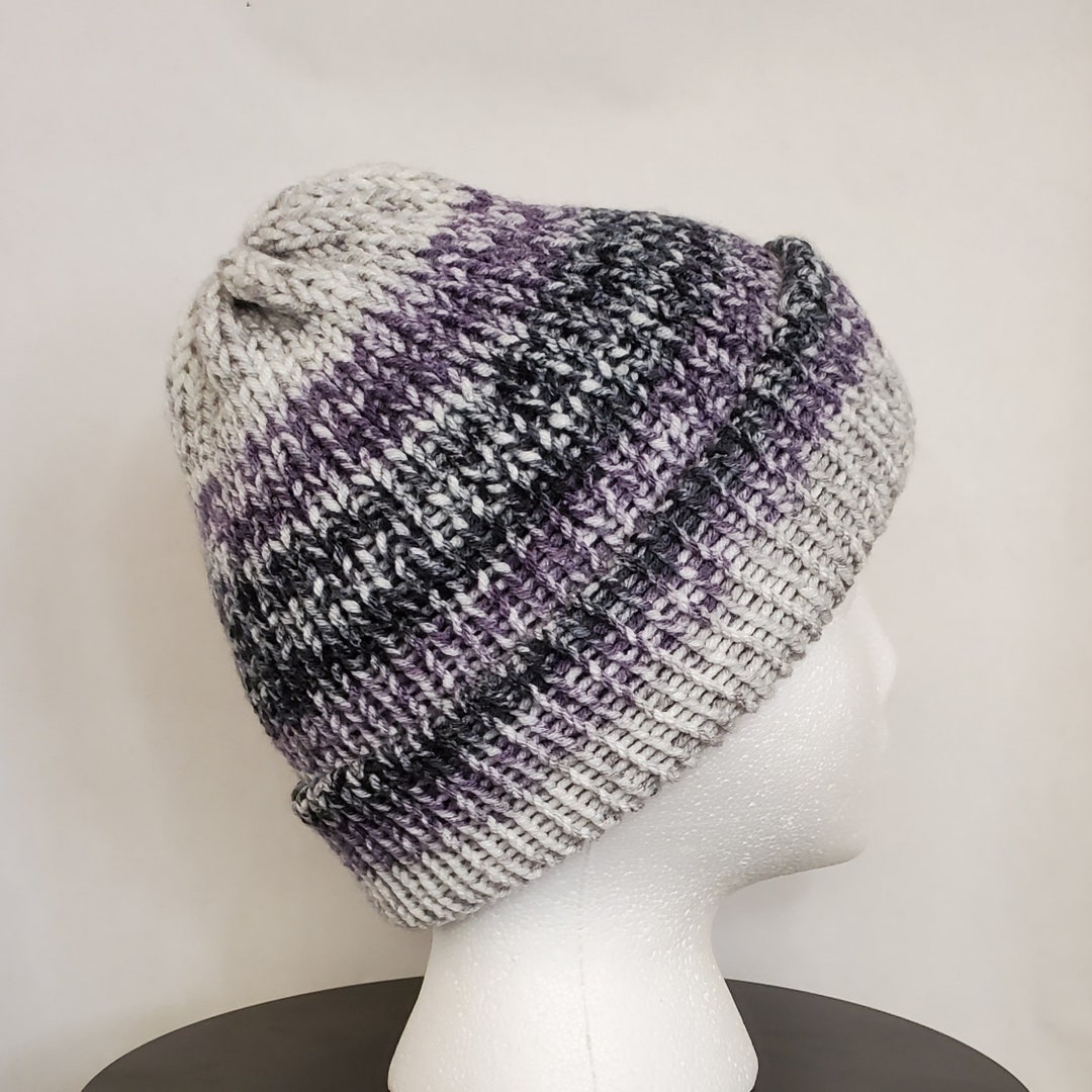 Small Winter Hat Reversible Knit Hat Unisex Beanie Slouchy Ski Hat in ...