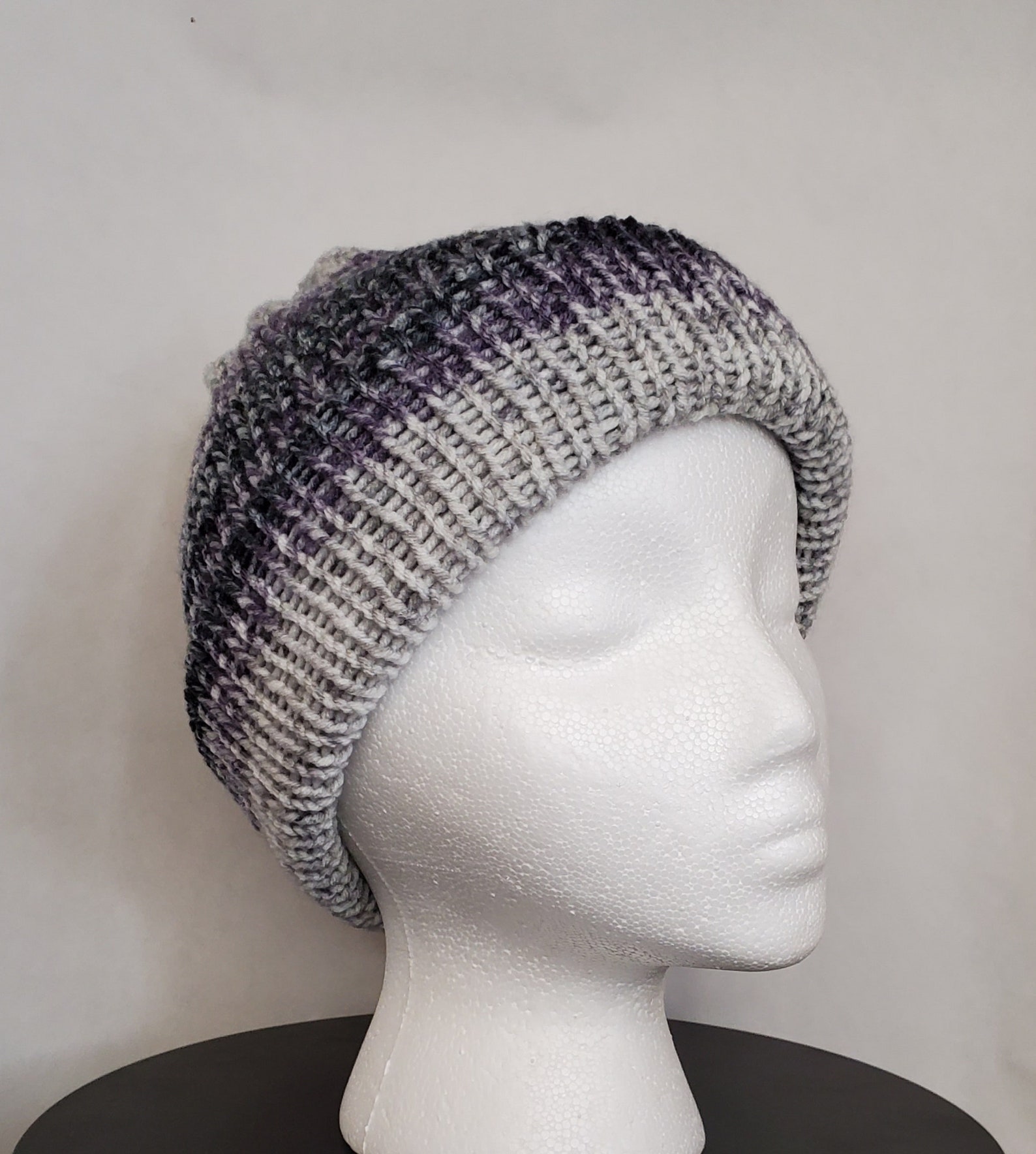 Small Winter Hat Reversible Knit Hat Unisex Beanie Slouchy Ski Hat in ...