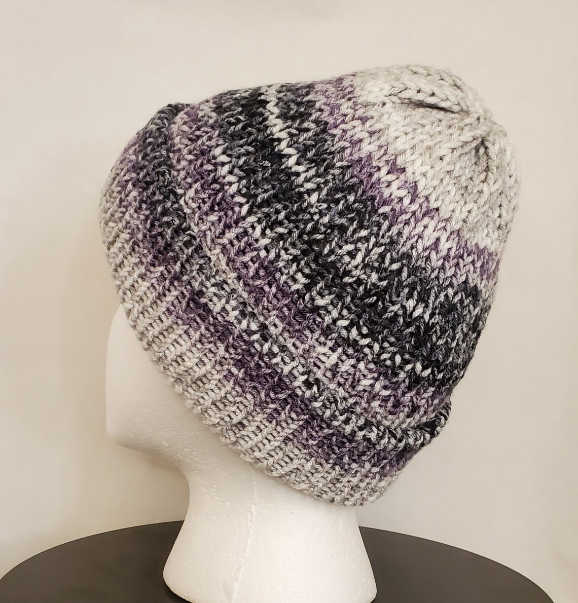 Small Winter Hat Reversible Knit Hat Unisex Beanie Slouchy Ski Hat in ...