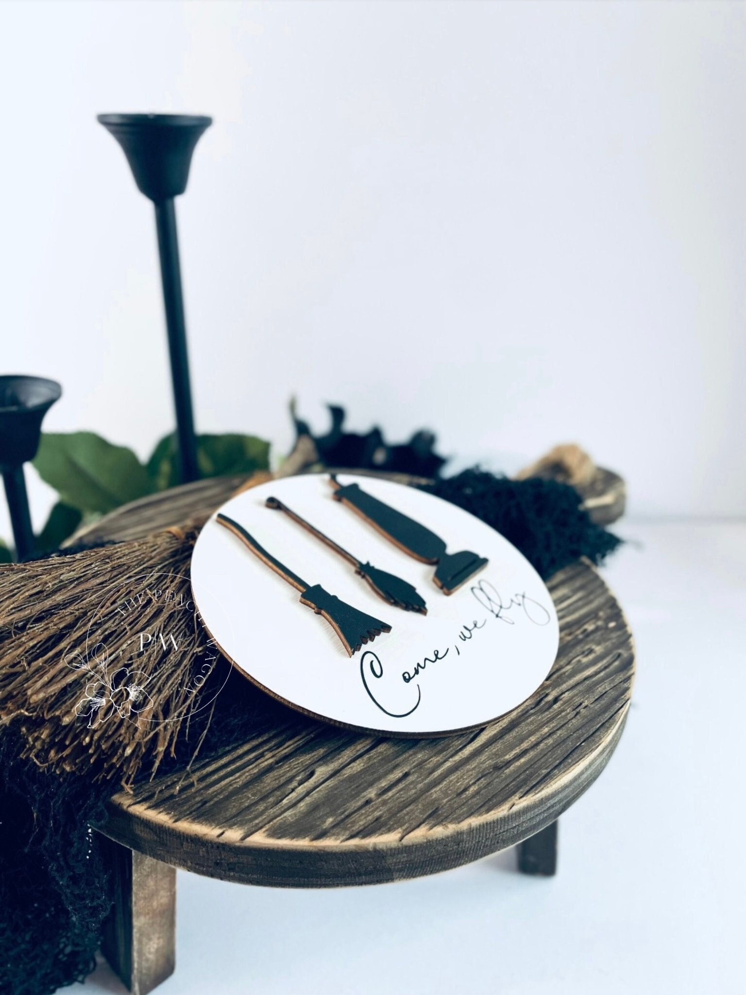 Hocus Pocus Come We Fly With Broom Mop and Vacuum - Etsy