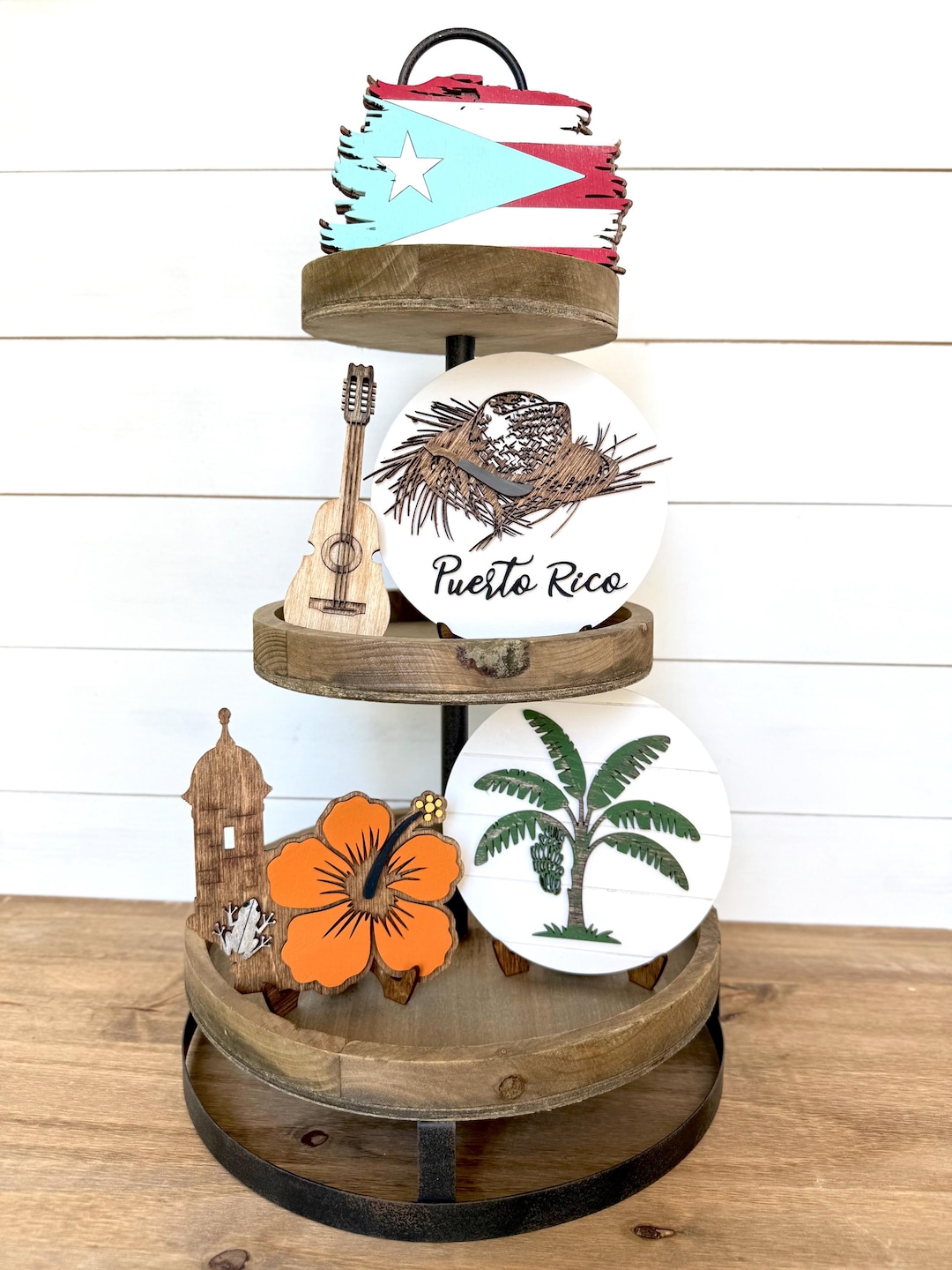 Handmade Puerto Rico Tiered Tray Decor Items: Cultural Wooden Accents ...