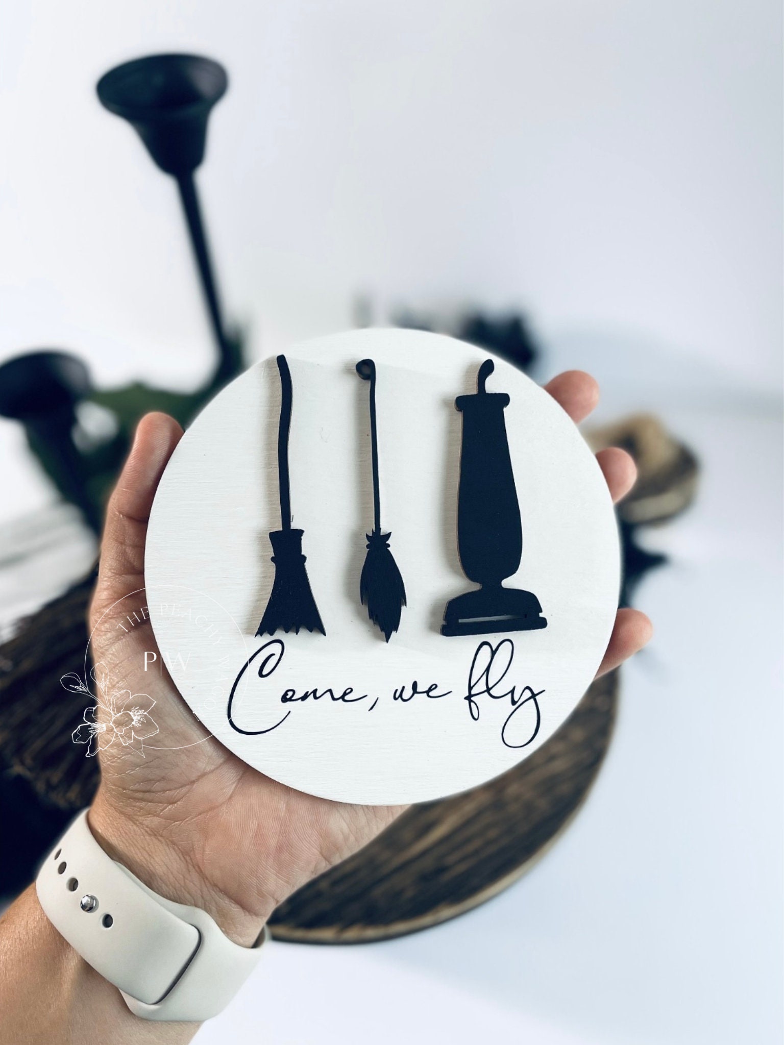 Hocus Pocus Come We Fly With Broom Mop and Vacuum - Etsy