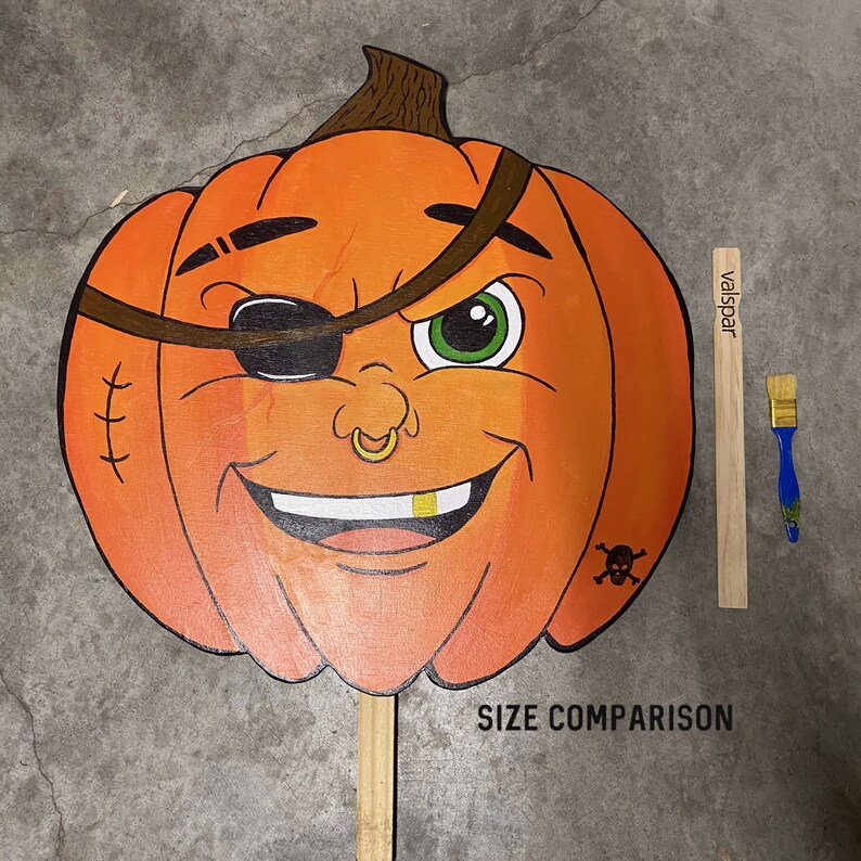 Halloween Pirate Pumpkin Wood Yard Decoration - Etsy