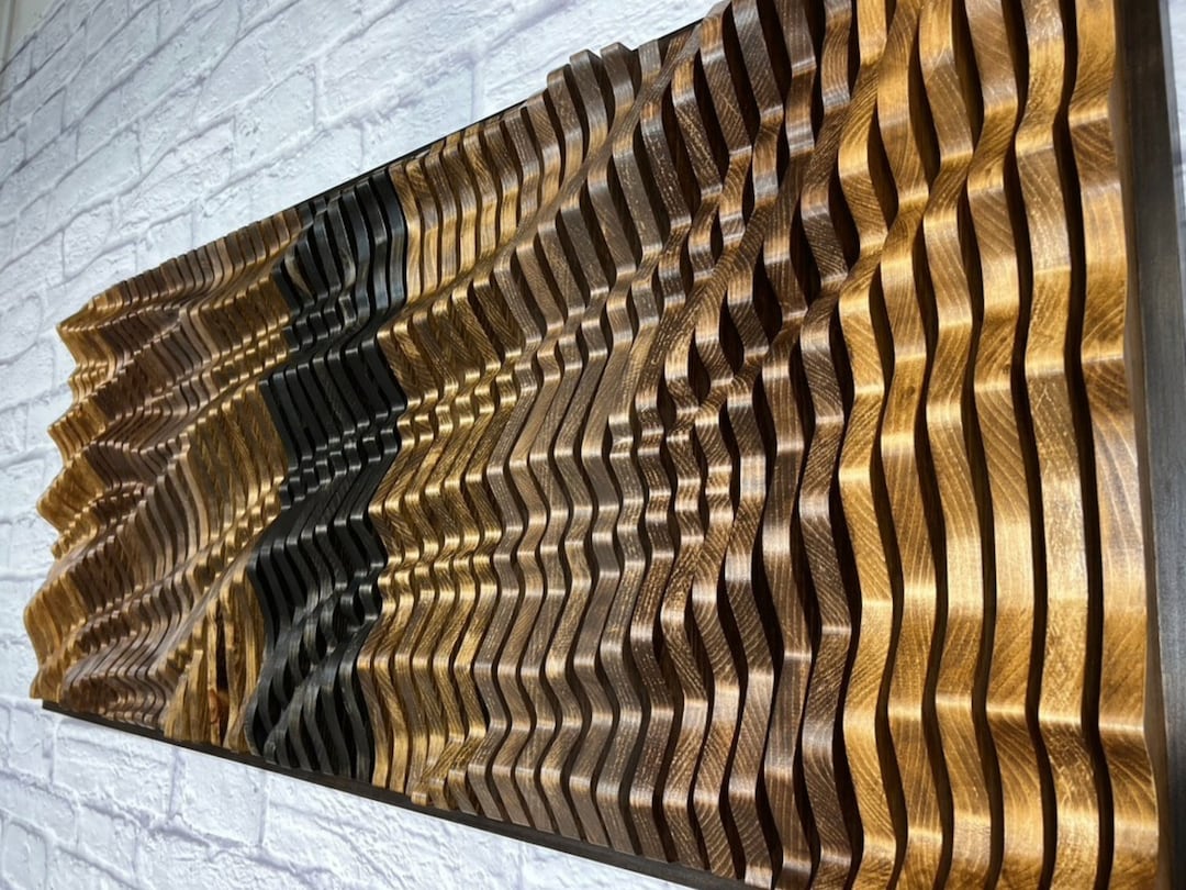 Natural Textured Parametric Wall Art, Unique Wood Wall Art, Wood Wall ...