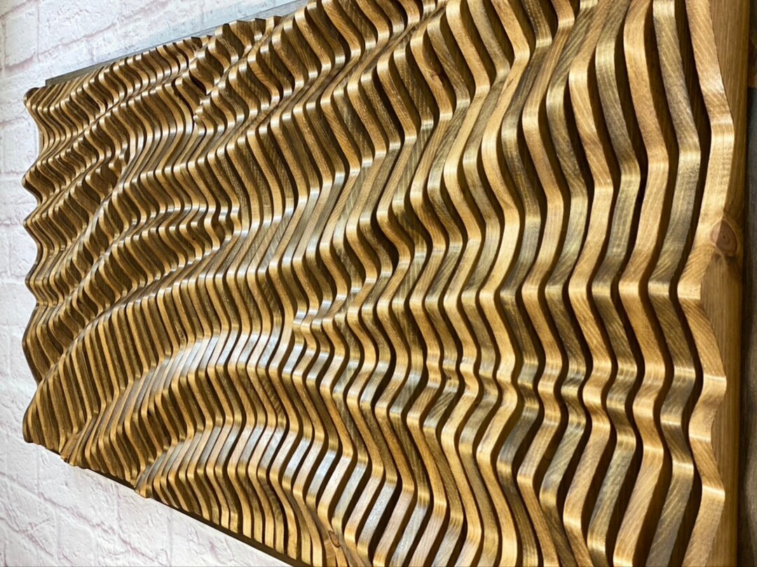 Wood Sound Wave Art Wood Wall Art Wood Wall Panel Acoustic - Etsy