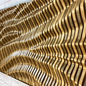 Wood Sound Wave Art, Wood Wall Art, Wood Wall Panel, Acoustic Panel, 3D ...