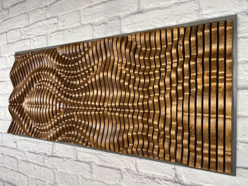 Walnut Parametric Wood Wall Art Decorative Wood Wall Panel - Etsy