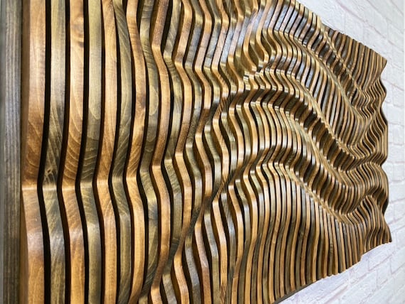 100% Natural Wood Carved Wall Panel Parametric Wall Art Wood - Etsy