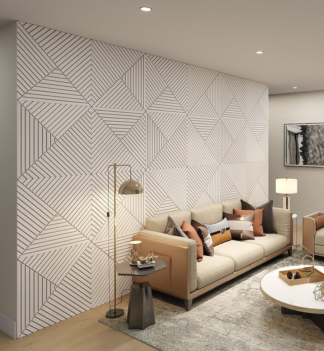 Modern Acoustic Diffuser Panels, Abstract 3D Wall Panel, White Finish ...