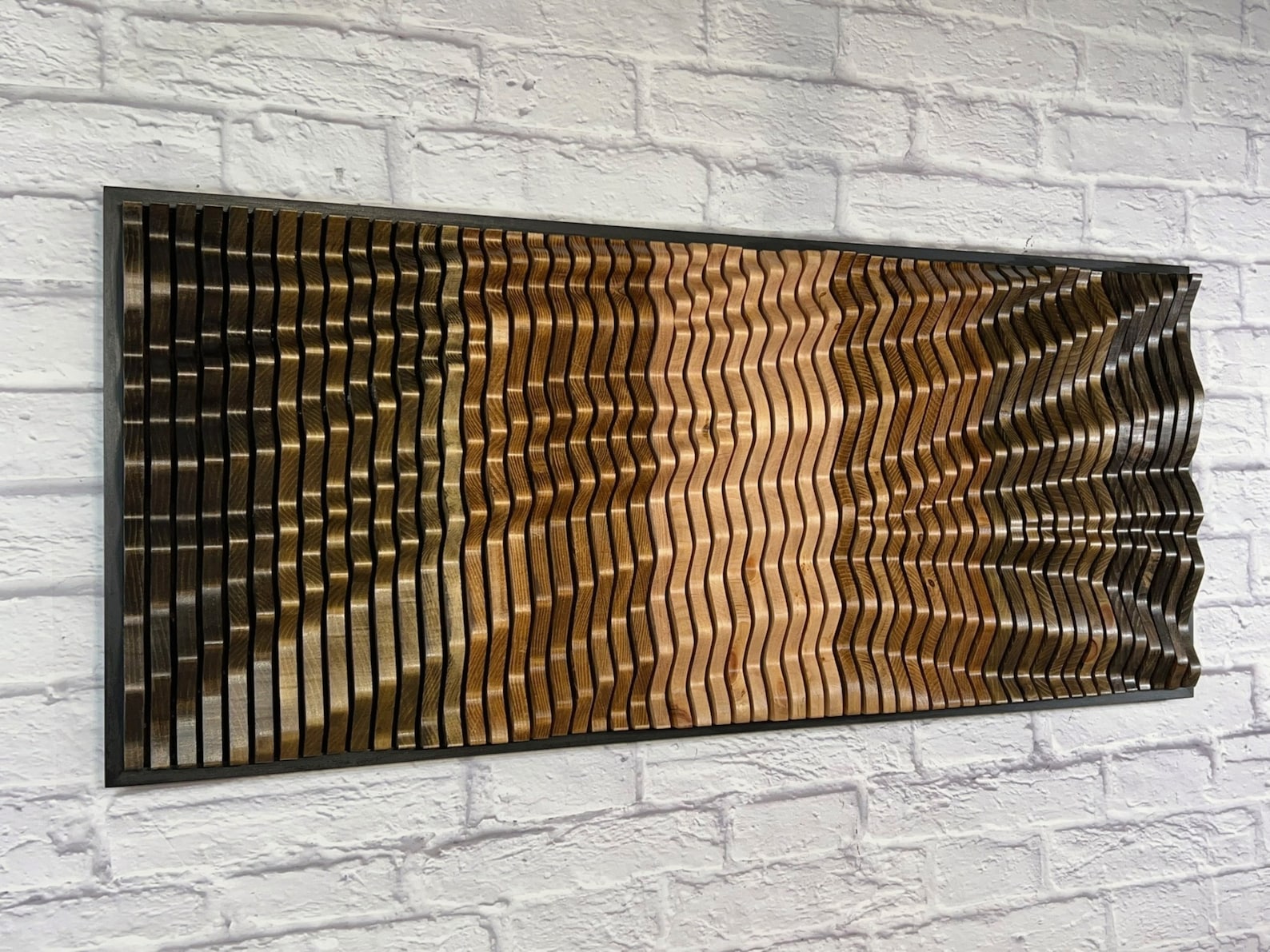 Natural Wood Sound Diffuser, Natural Wood Wall Panel, Sound Wave Art ...