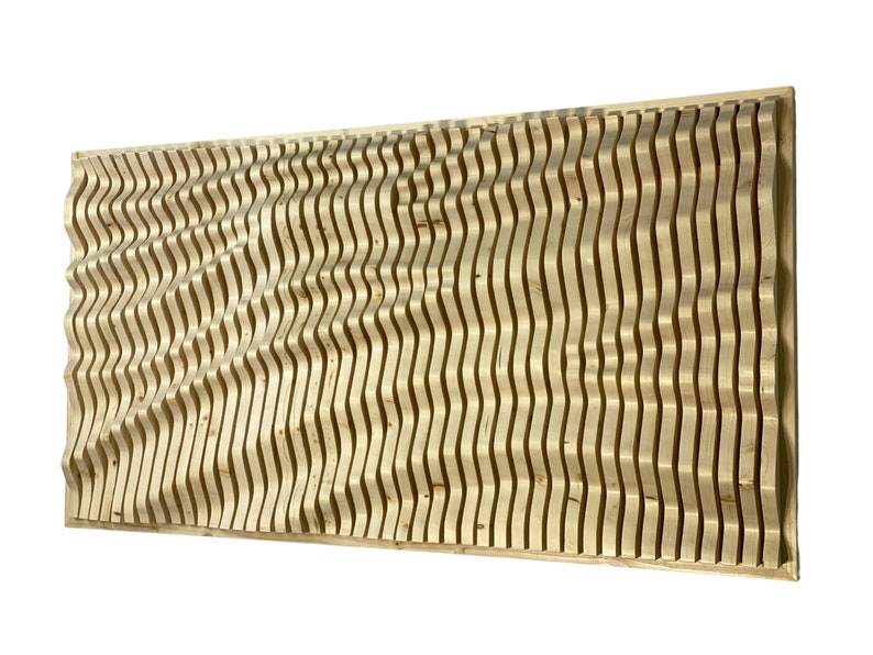 Natural Wood Wall Panel Sound Wave Art 3D Wood Wall Panels | Etsy