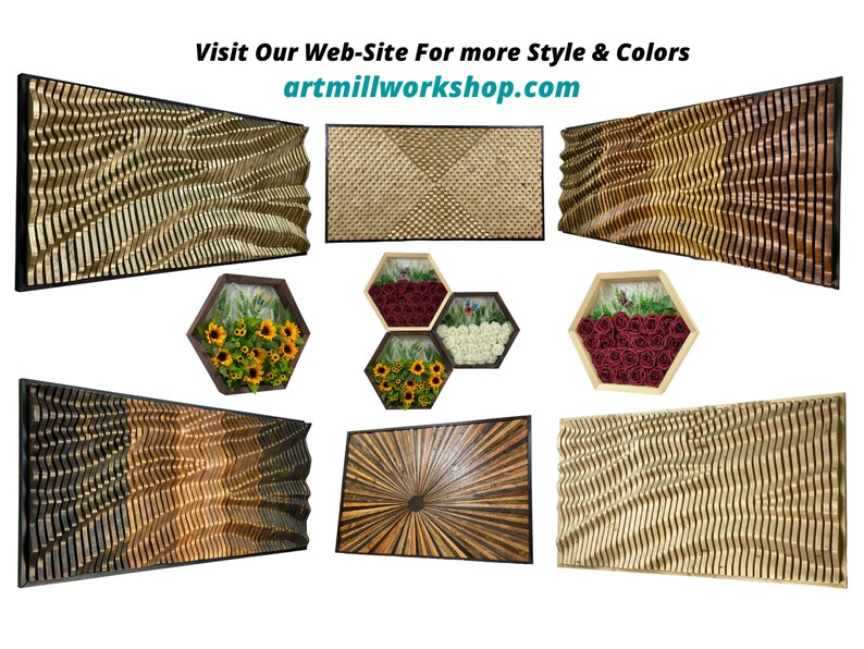 Gold Sound Diffuser Panel Natural Wood Wall Panel Sound Wave | Etsy