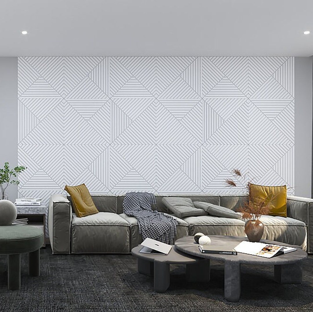 Large Acoustic Diffuser Panels, Modern White Finish Design, Abstract 3D ...