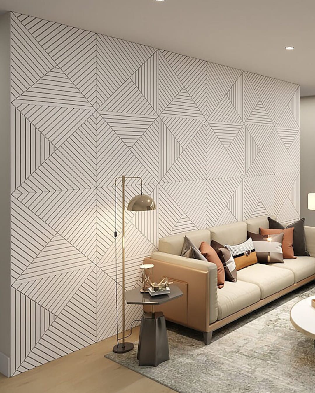 Acoustic Wall Art Panels, White Finish Design, Abstract 3D Wall Panel ...