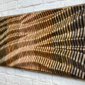 Modern Wooden Wave Art Decor, Wooden Sculpture, Natural Wood Wall Panel ...