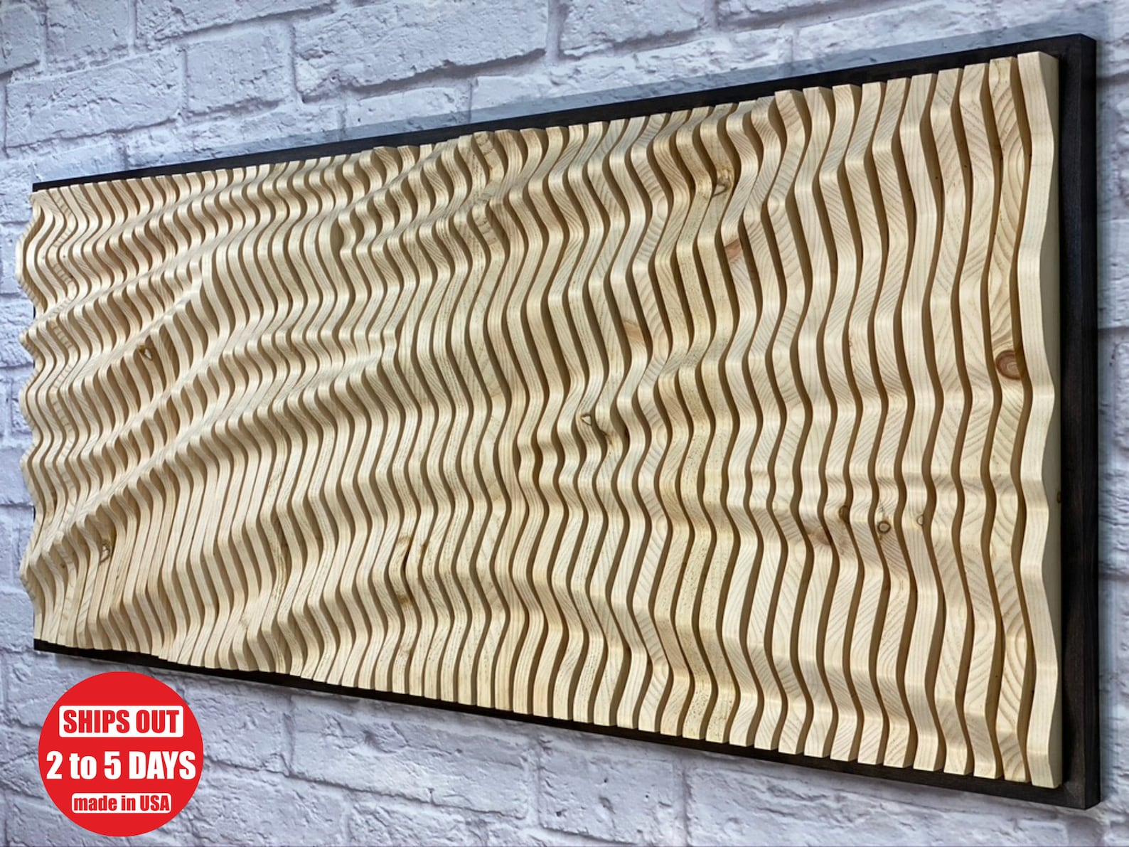 Natural Wood Wall Panel Sound Wave Art 3D Wood Wall Panels | Etsy