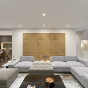 3D Abstract Wall Panels, Modern Acoustic Diffuser Panels, Unfinished ...