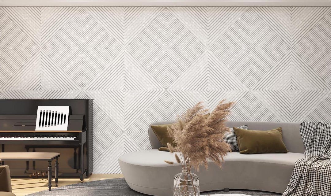 3D Geometric Wall Panels, Modern Acoustic Diffuser Panel, White Finish ...