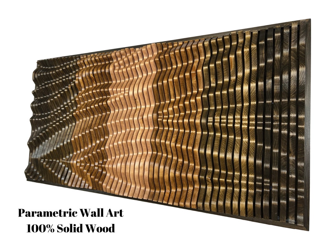 Large Wall Hanging Art Sculpture, Solid Wood Acoustic Diffuser, Modern Wood Wall Art, Luxury ...
