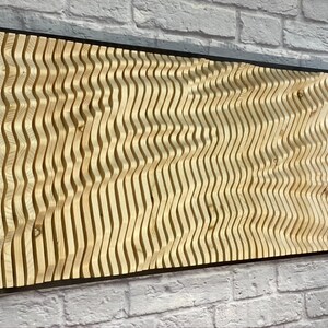 Natural Wood Wall Panel, Sound Wave Art, 3D Wood Wall Panels, Wood Wall ...