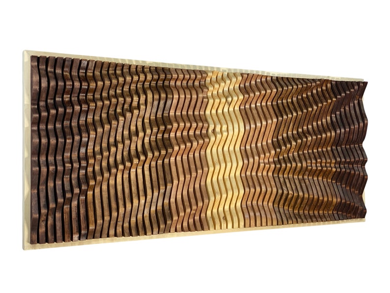 Natural Wood Wall Panel, Parametric Wall Panel, 3D Wood Wall Art, Sound ...