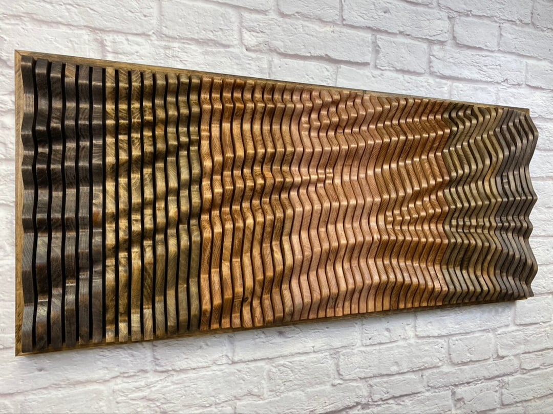 Modern Wooden Wave Art Decor, Wooden Sculpture, Natural Wood Wall Panel ...