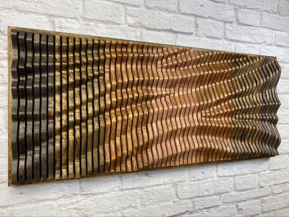 Modern Wooden Wave Art Decor Wooden Sculpture Natural Wood - Etsy