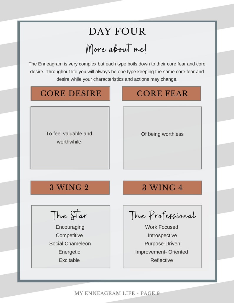 Enneagram Three Workbook PDF - Etsy