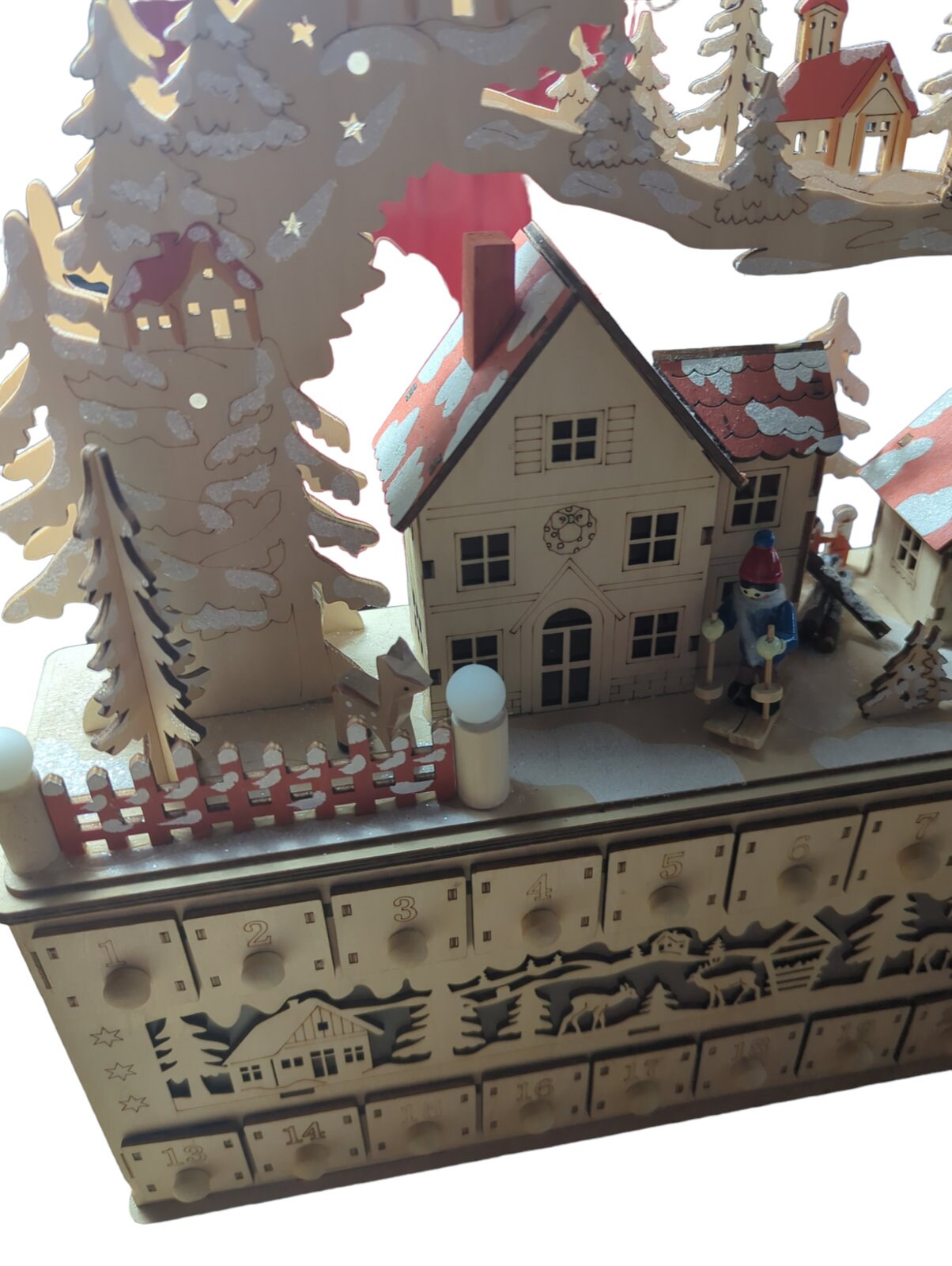 Lighted Wooden Advent Calendar With Drawers VINTAGE CHRISTMAS - Etsy