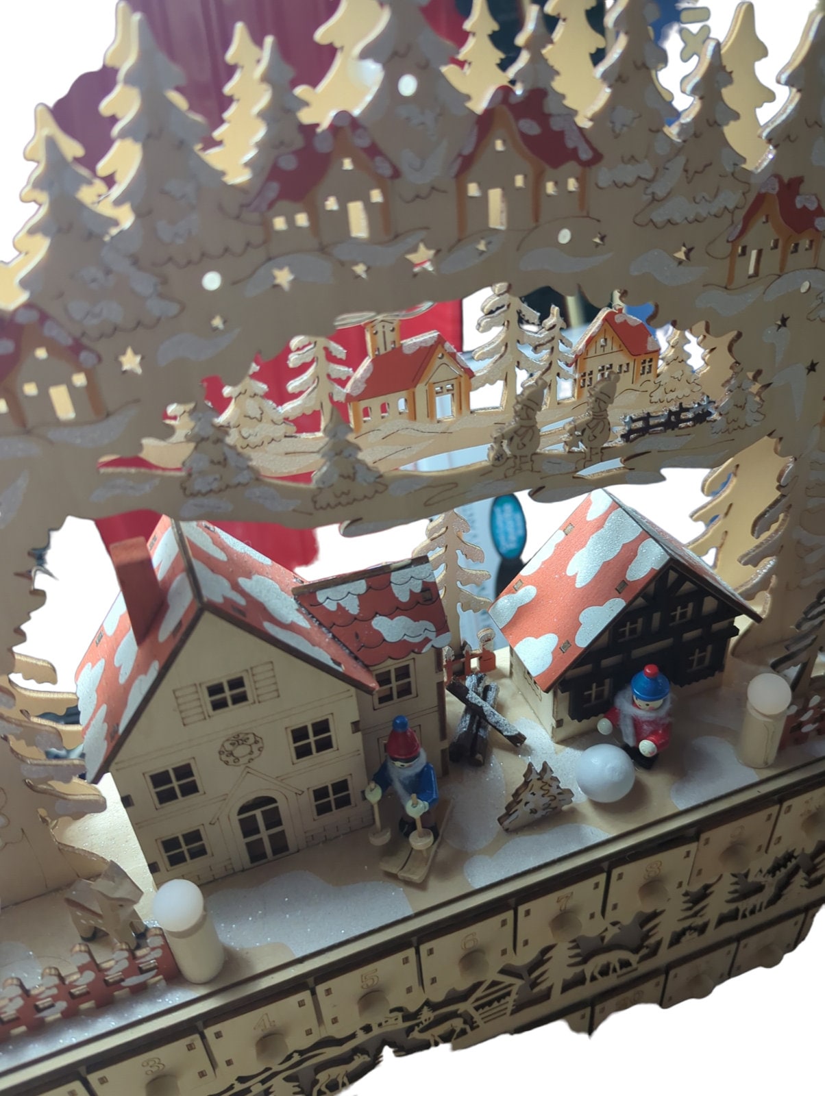 Lighted Wooden Advent Calendar With Drawers VINTAGE CHRISTMAS - Etsy