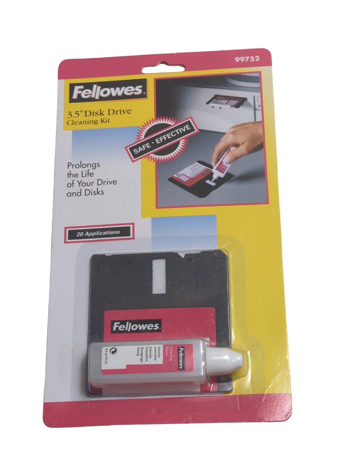 Vintage 1998 Fellows 3.5" Floppy Disk Drive Cleaning Kit New Factory ...