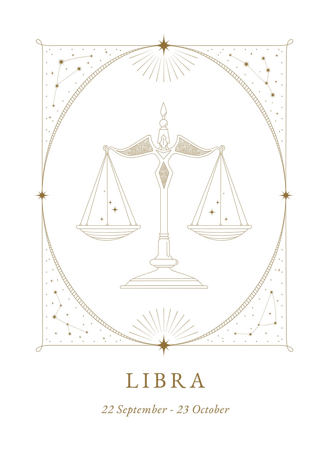 Libra/ Minimalist Zodiac Artwork Printable - Etsy