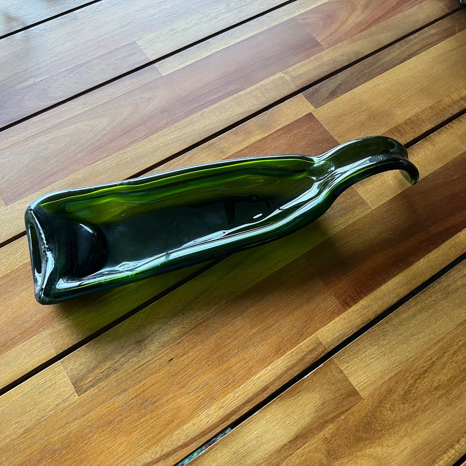 Recycled Wine Bottle Tray: Slumped Glass Serving Dish With Arched ...