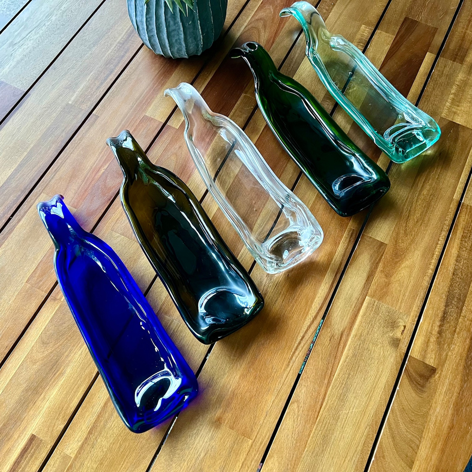 Recycled Wine Bottle Tray: Slumped Glass Serving Dish With Arched ...