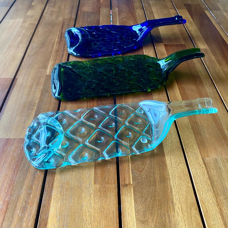 Recycled Wine Bottle Serving Tray: Slumped Glass With Handle - Etsy