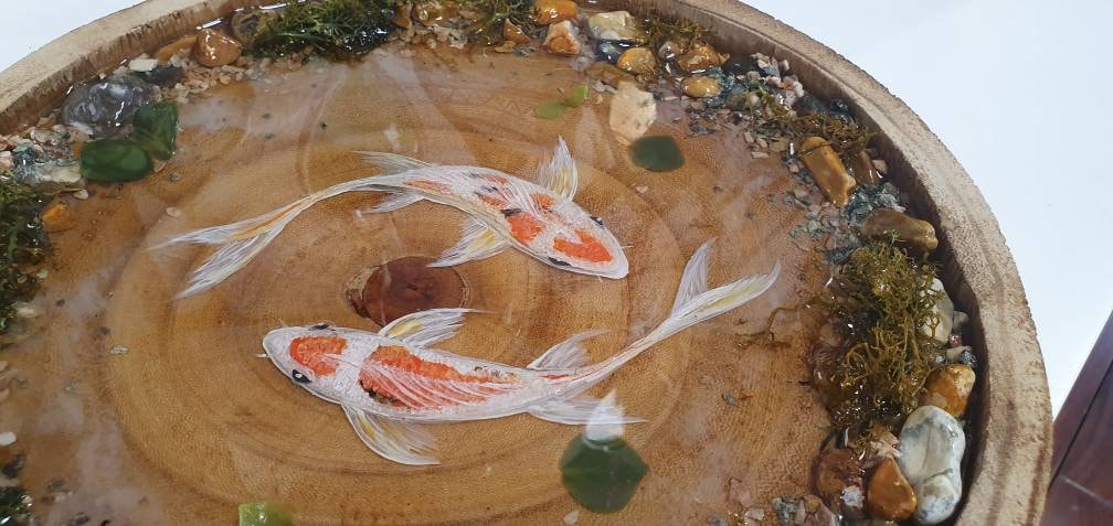 Resin Koi Fish Pond, Fish Pond, Resin Fish - Etsy