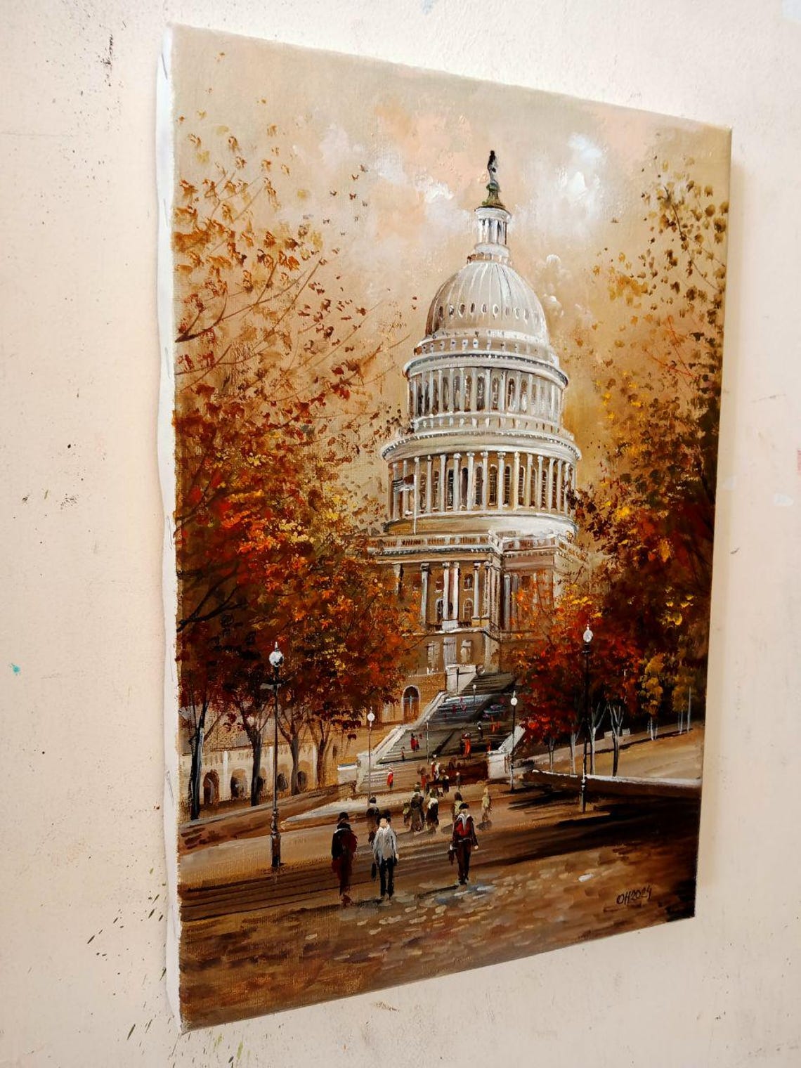 Painting "capitol"/oil Painting/canvas/handmade/wall Decor/interior ...