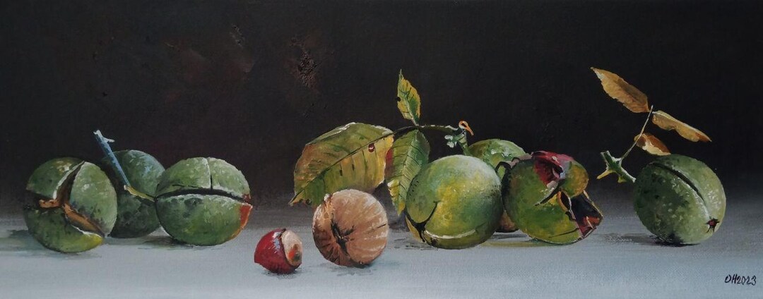 Painting nuts / Oil Painting / Canvas / Handmade / Wall Decor ...