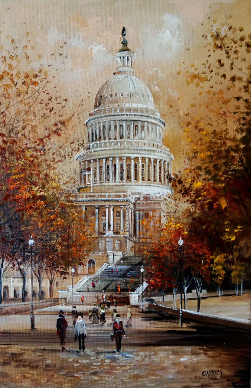 Painting "capitol"/oil Painting/canvas/handmade/wall Decor/interior ...