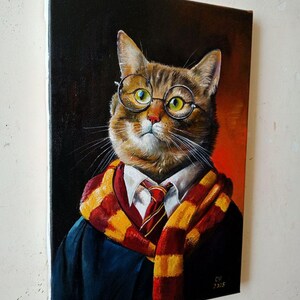 Painting "cat" / Oil Painting / Canvas / Handmade / Wall Decor ...
