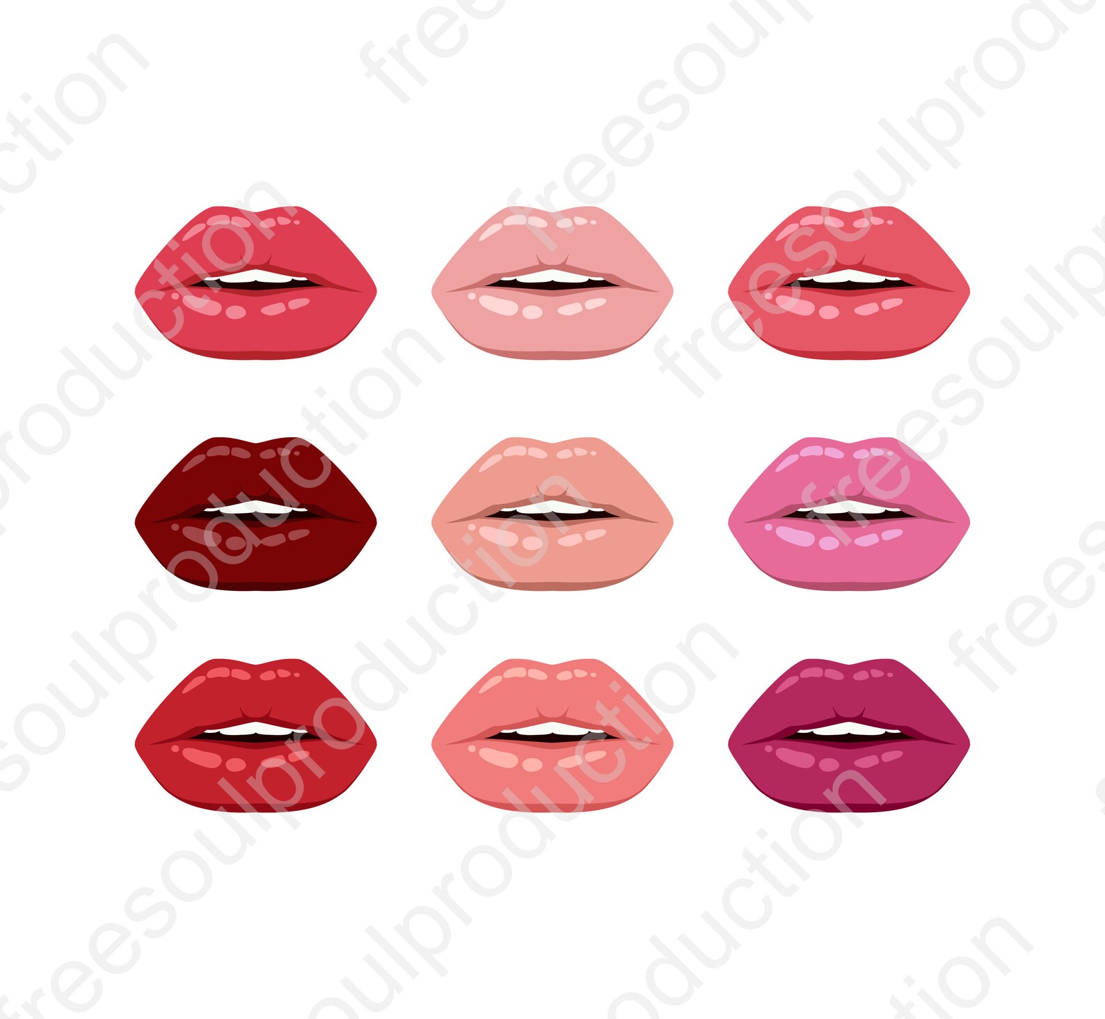 Labios SVG. Paquete SVG de maquillaje labial. La mujer roja | Etsy