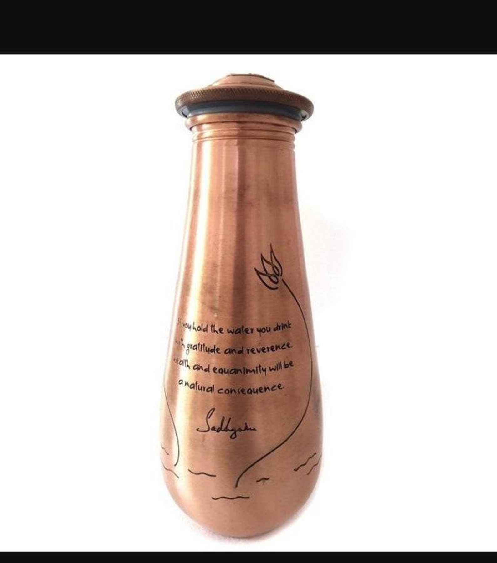2 X Engraved Sadhguru name on Copper Water Bottle 700 ml each | Etsy