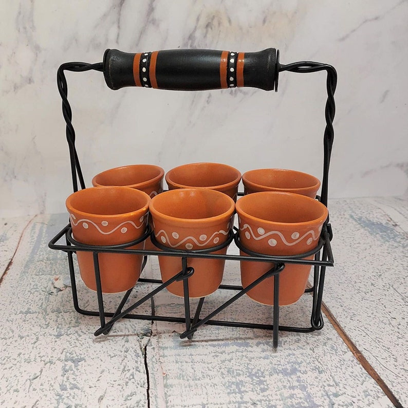 Home Kitchen Cutting Chai Glass With Stand Set of 6 Ceramic - Etsy