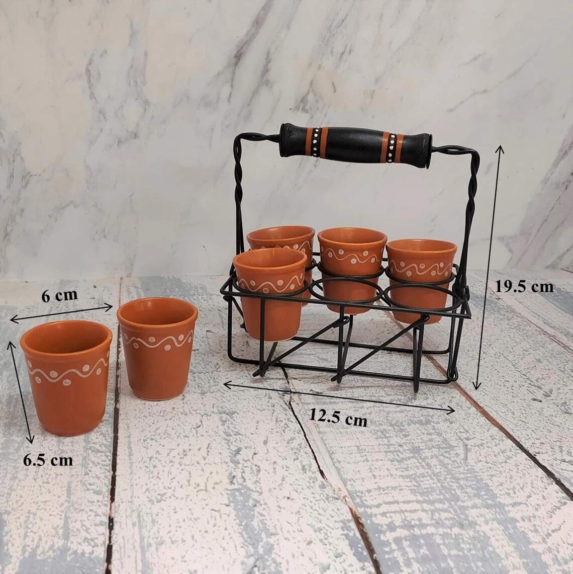 Home Kitchen Cutting Chai Glass With Stand Set of 6 Ceramic - Etsy