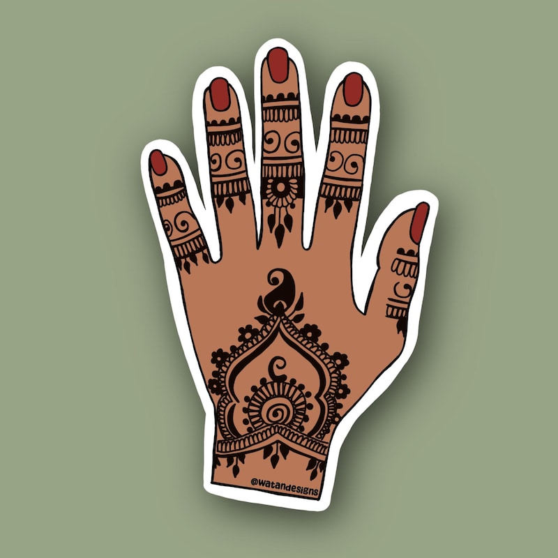 Mehndi Hand Stickers - Etsy